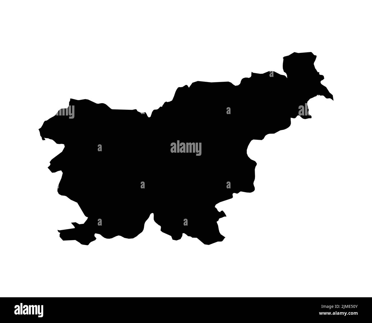 Slovenia Map. Slovene Country Map. Black and White Slovenian National ...