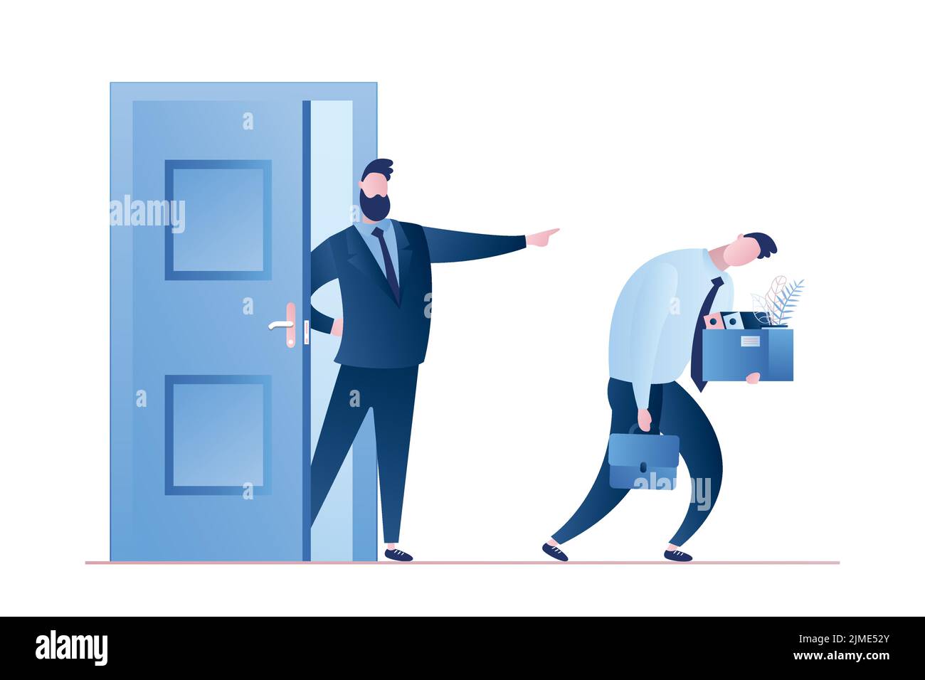 Businessman dismissed man worker. Boss fire male employee. Business ...