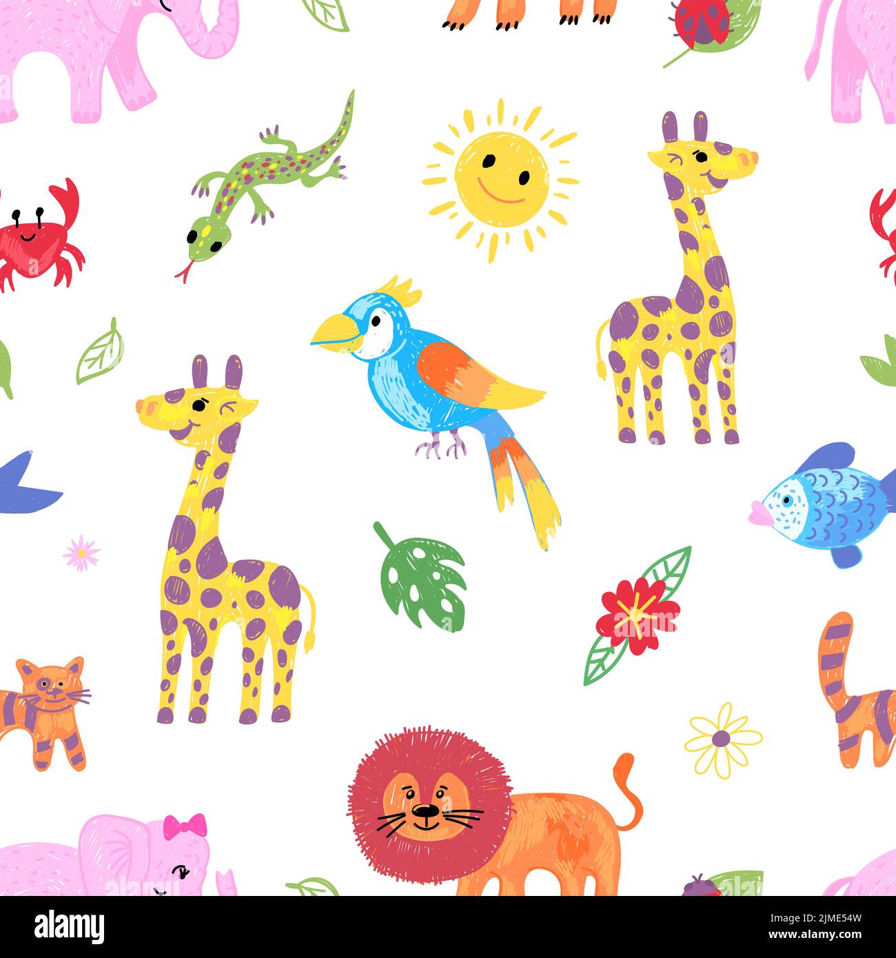 Hand drawn cartoon animals hi-res stock photography and images - Alamy