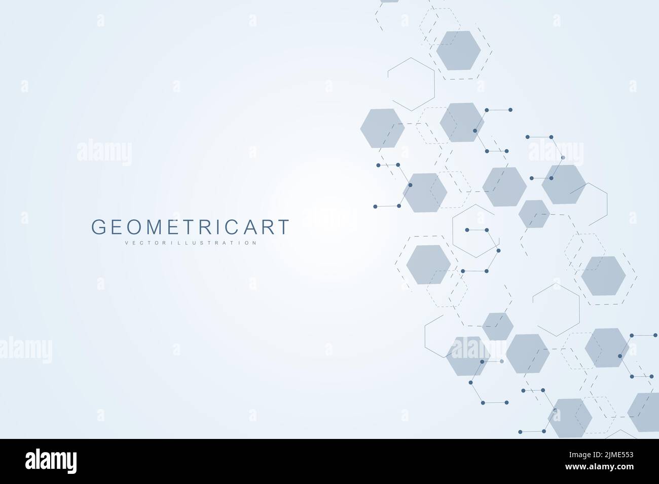 Science Network Pattern Connecting Lines And Dots Technology Hexagons