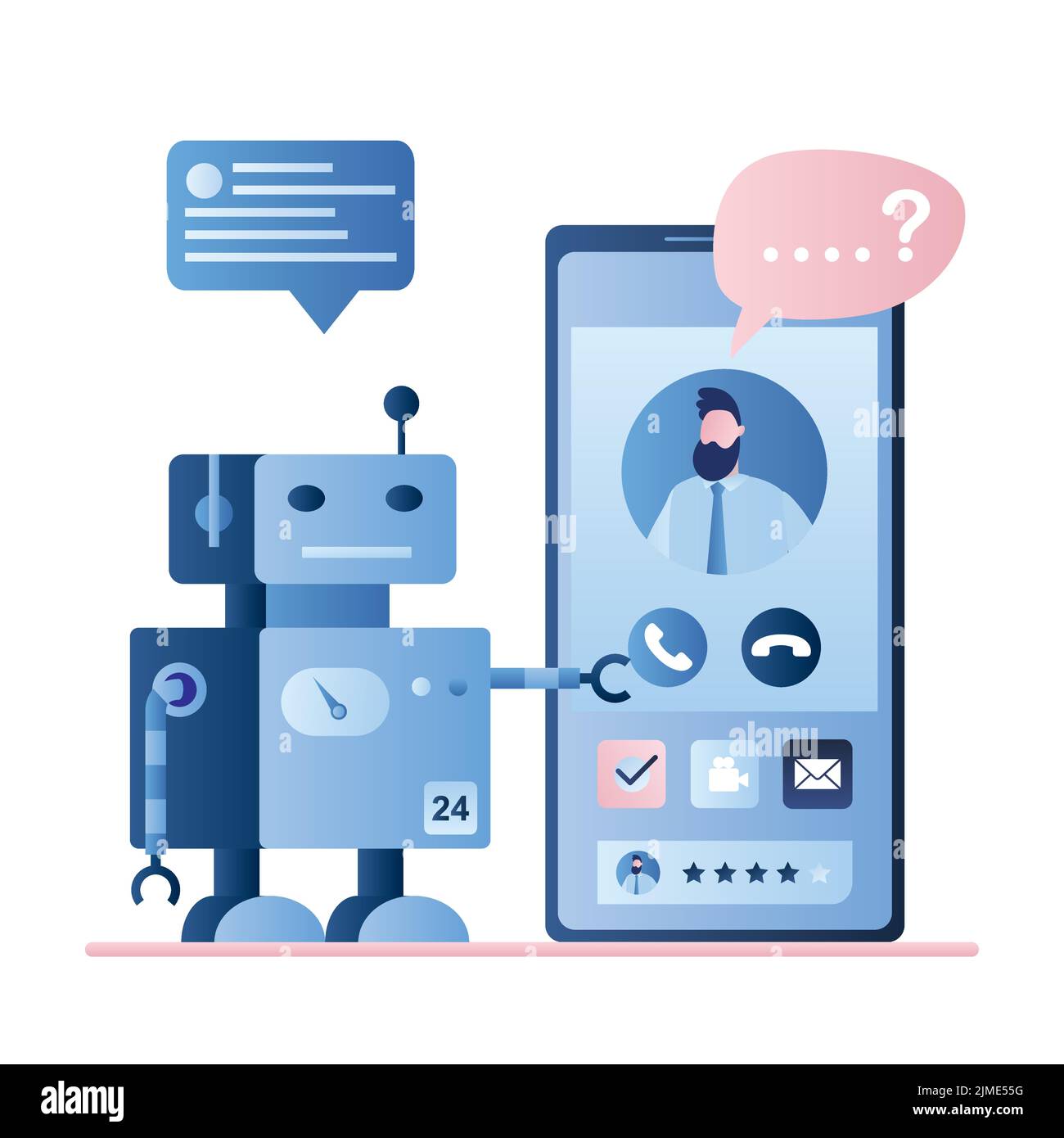 Chatbot help Stock Vector Images - Alamy
