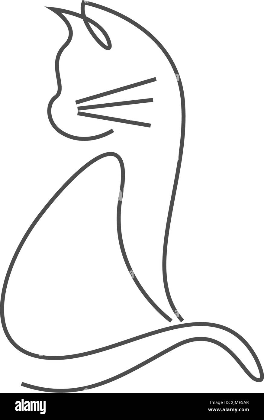 Cat line art design illustration template Stock Vector Image & Art - Alamy