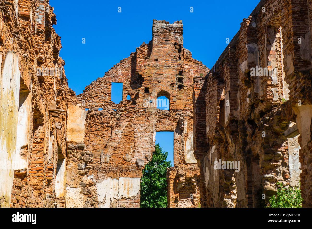Old Manor Bricks Ruins with Forest in Background, Republic of Paulava ...