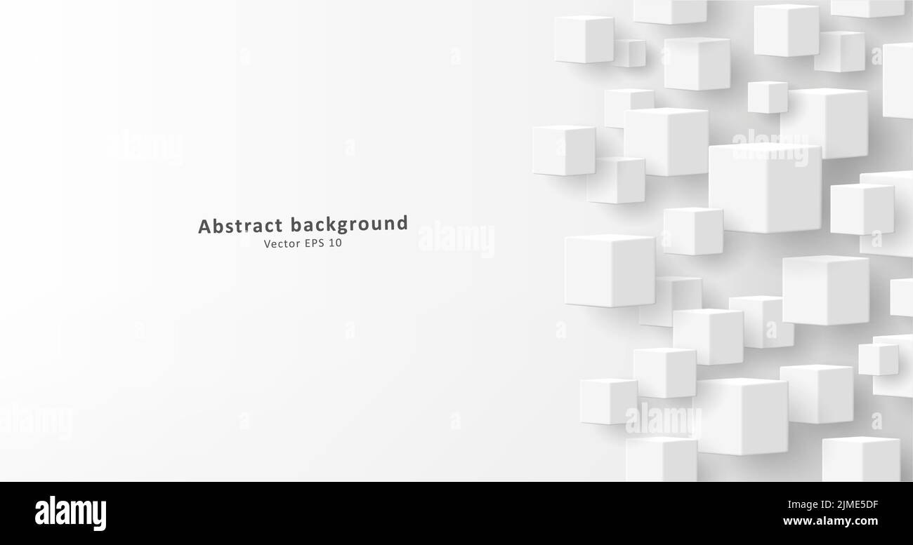 White 3d cubes creating pattern, realistic shadows with place for copy Stock Vector Image & Art ...