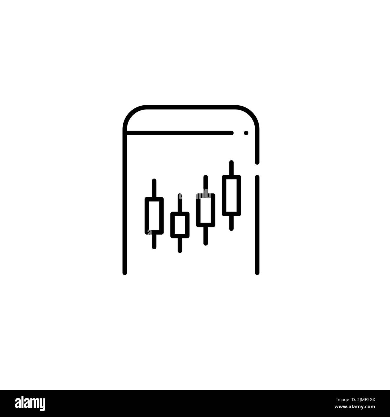 Candlestick stock chart on smartphone. Pixel perfect, editable stroke ...