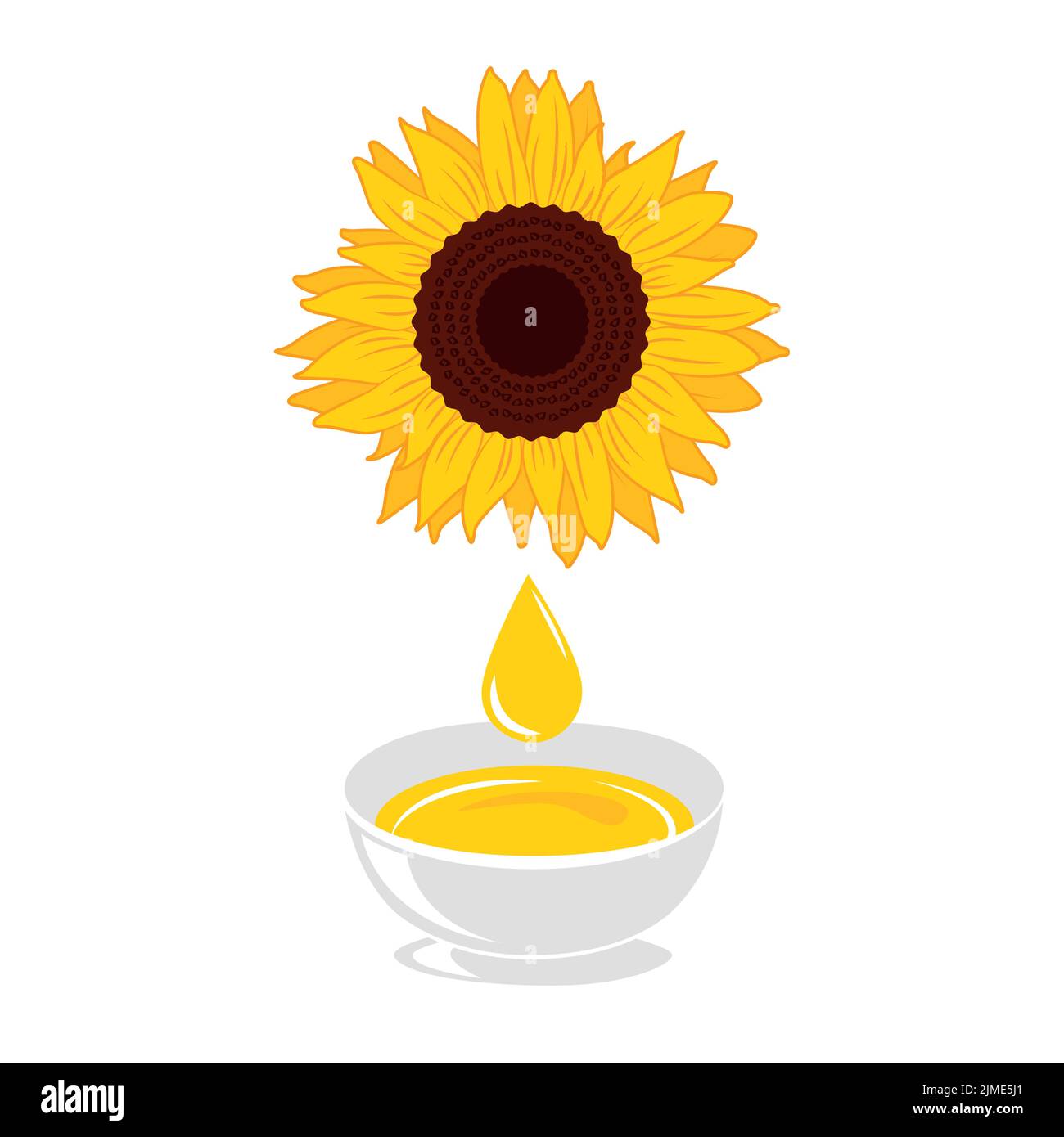 sunflower oil drop healthy food isolated on white Stock Vector Image ...