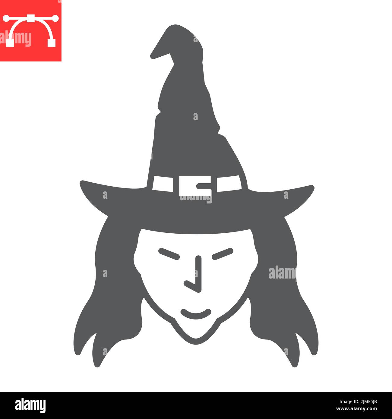 Witch face glyph icon, halloween and scary, witch vector icon, vector ...