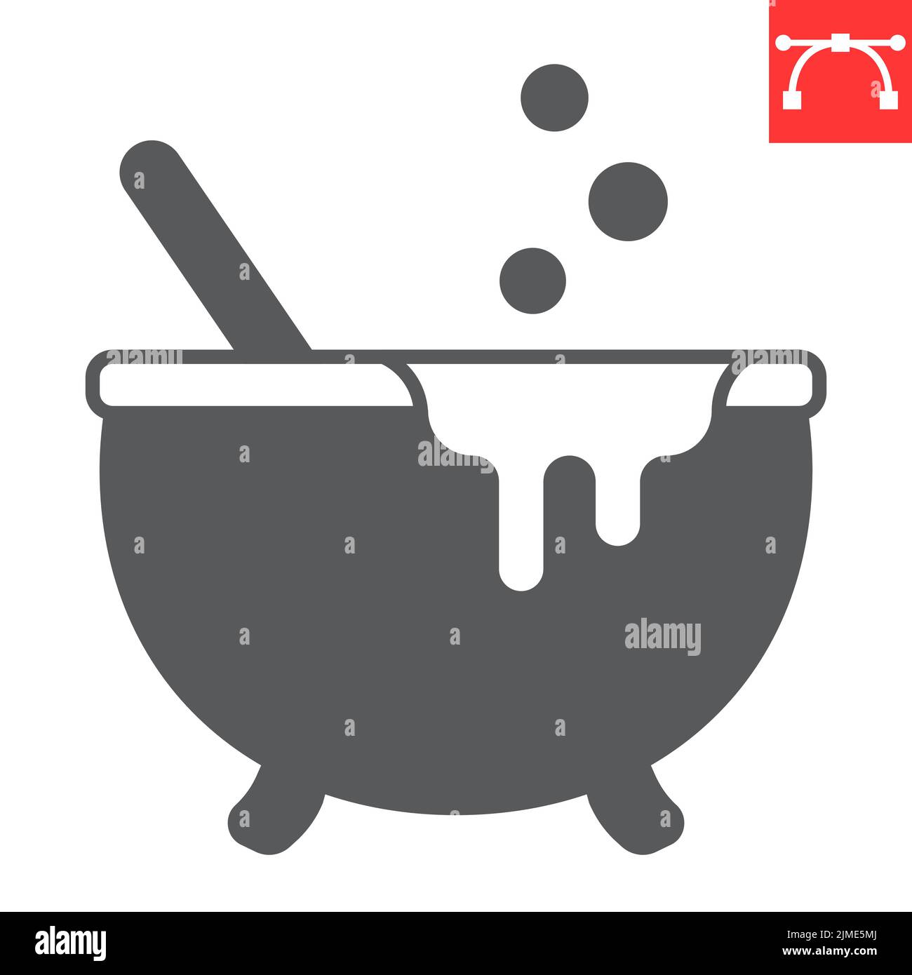 Witch cauldron glyph icon, halloween and scary, witch pot vector icon ...