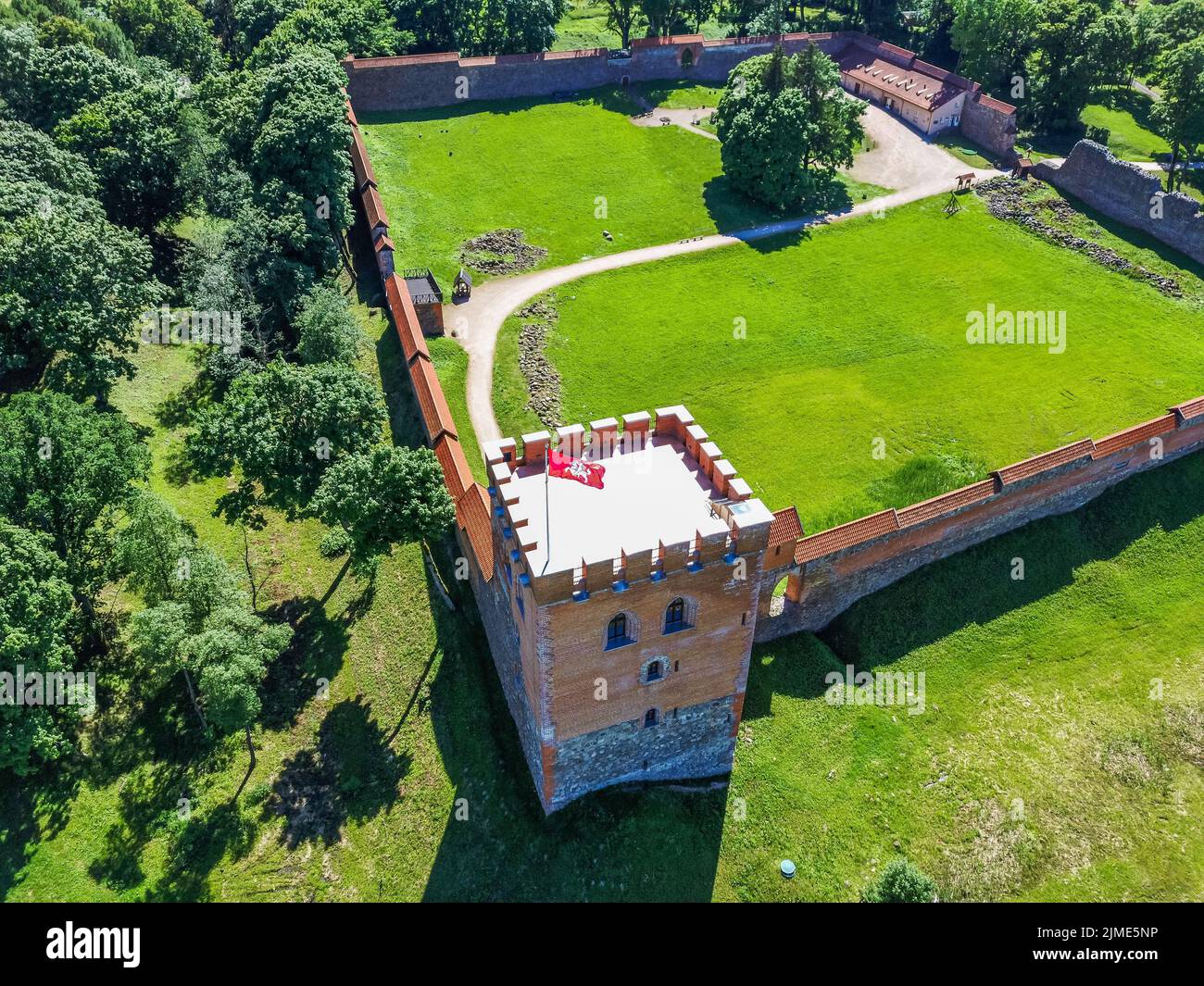Aerial view old castle wall hi-res stock photography and images - Alamy
