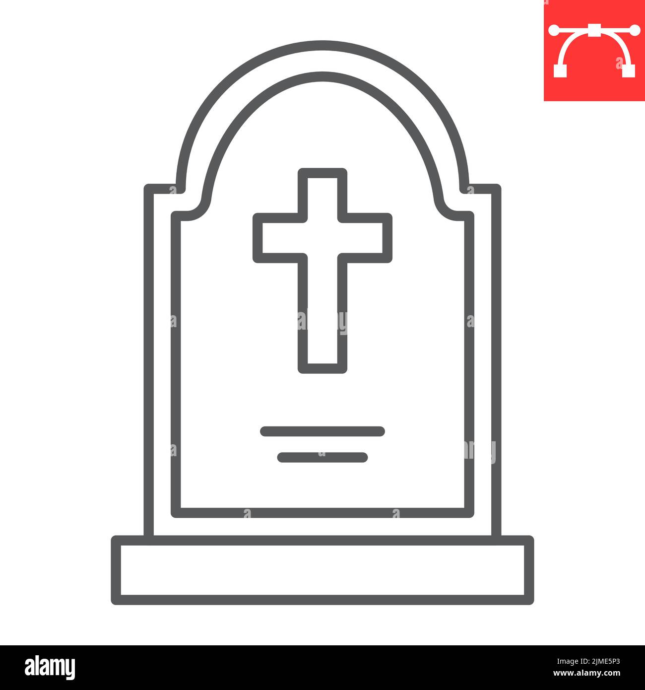 Tombstone line icon, halloween and rip grave, gravestone vector icon ...