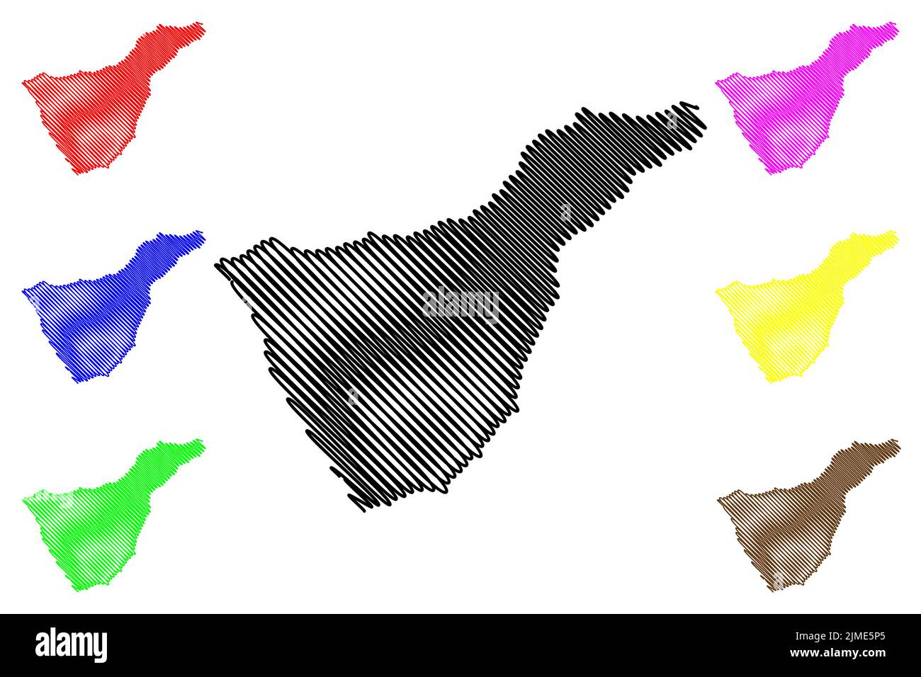 Tenerife island (Kingdom of Spain, Canary Islands) map vector ...