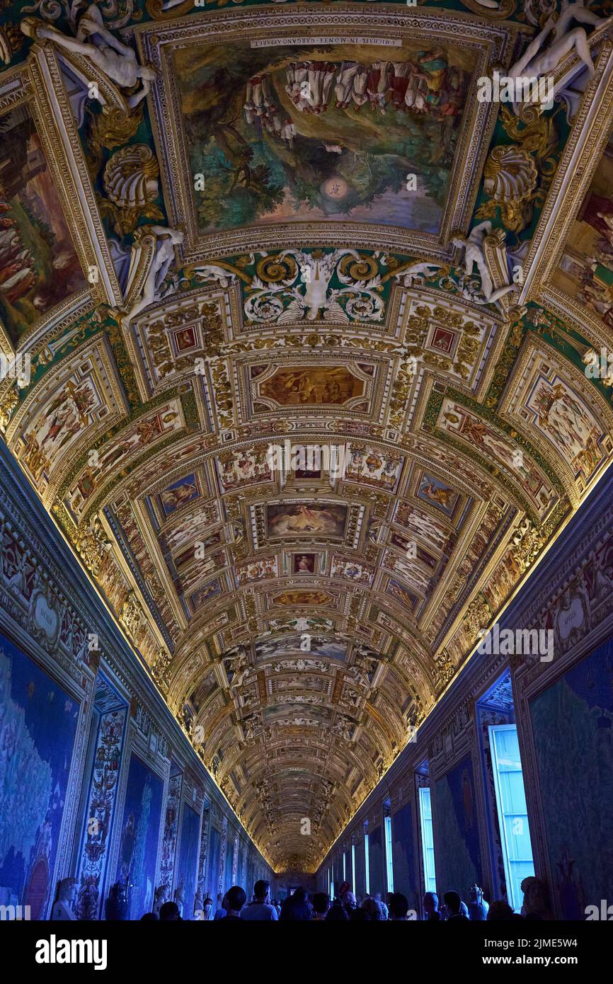 The Ceiling of the Vatican Gallery of Maps Stock Photo - Alamy