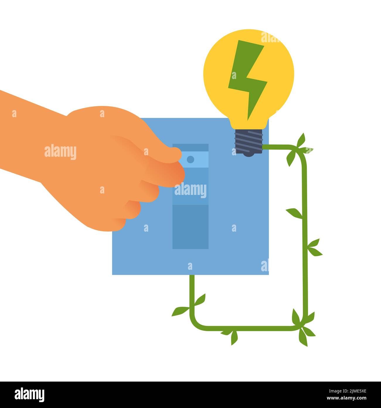 Energy saving. Movement for Clean natural environment, hand and light ...