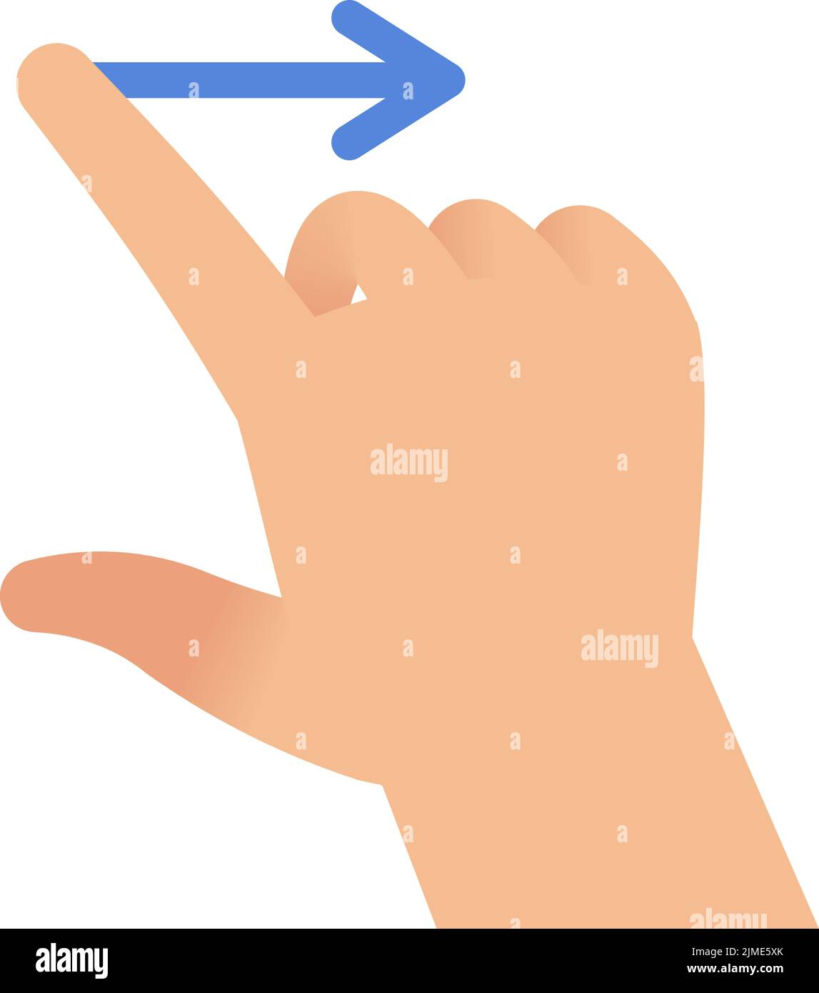 Finger swipe right on touch screen. Hand scroll gesture Stock Vector ...