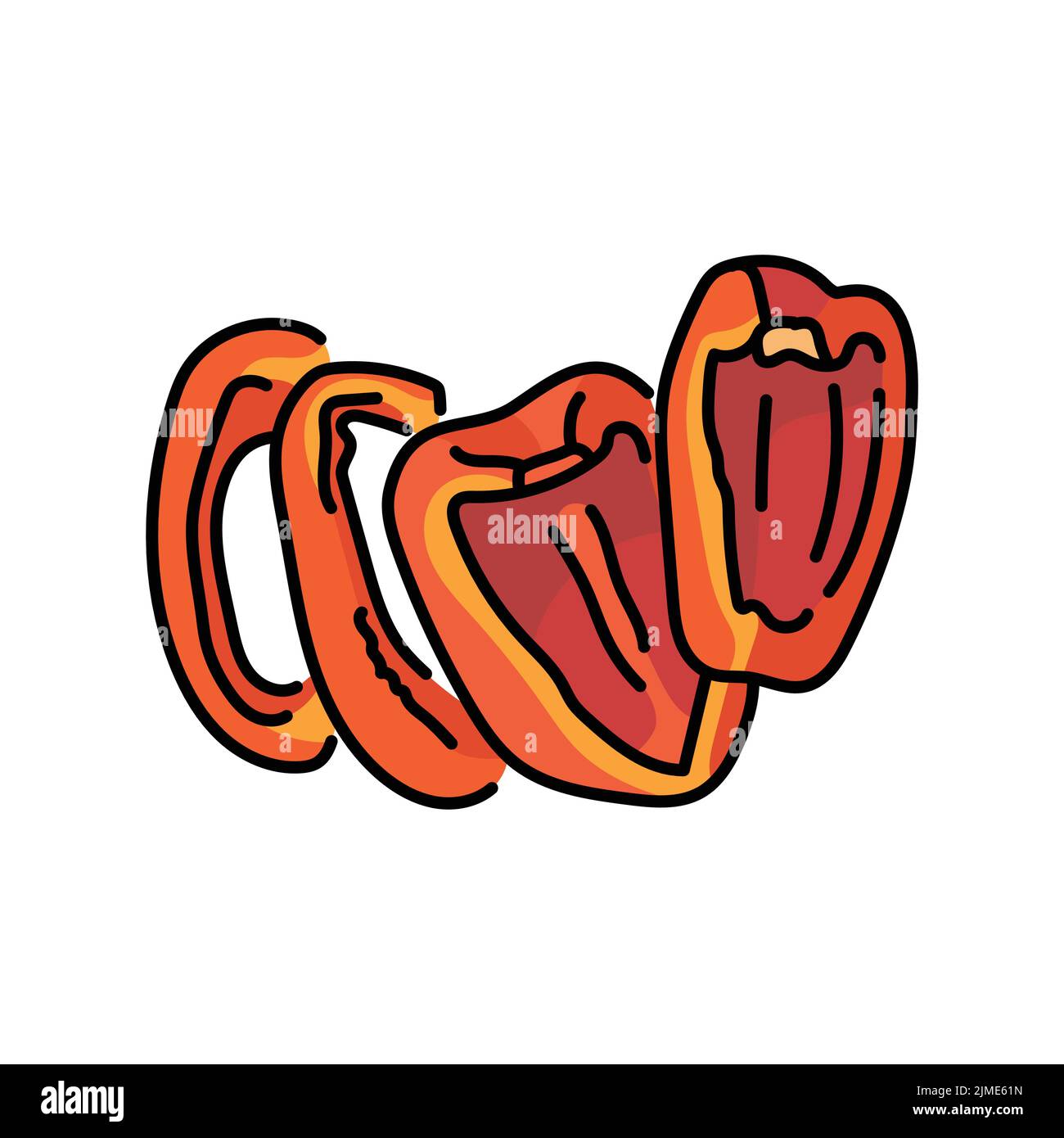 Chopped red pepper color line icon. Natural vegetable. Pictogram for ...