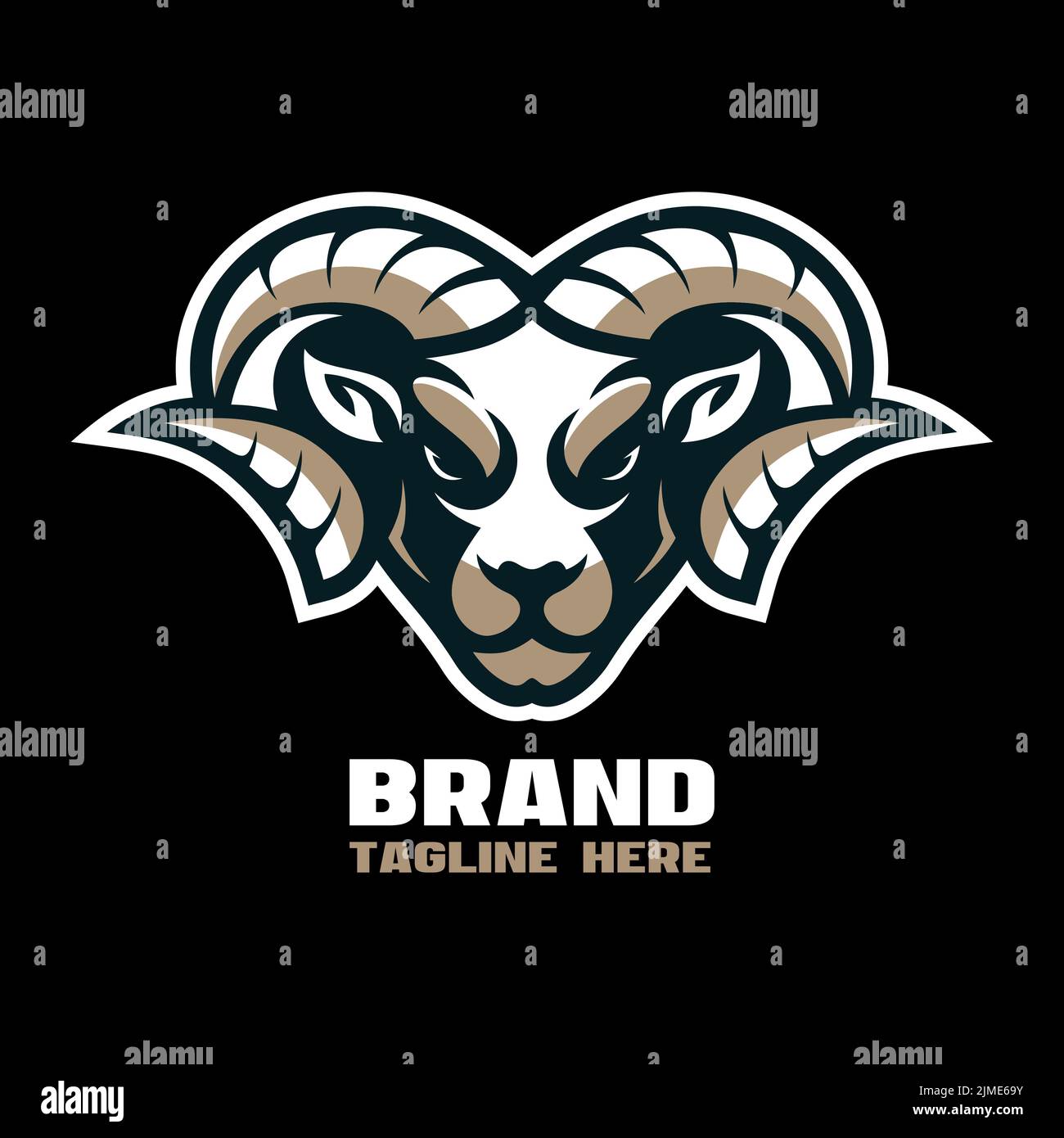 Modern mascot head goat logo. Vector illustration Stock Vector Image ...