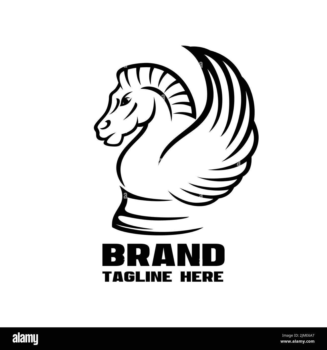 Modern horse pegasus chess piece logo. Vector illustration Stock Vector ...