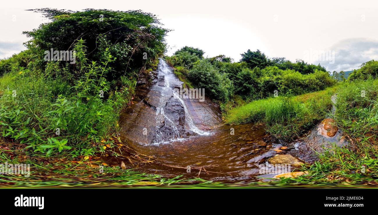 Beautiful waterfall in the rainforest. Sri Lanka. 360 panorama VR Stock ...