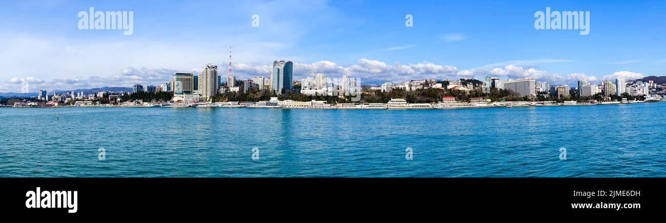 Panoramic view of the sea port of Sochi Stock Photo - Alamy