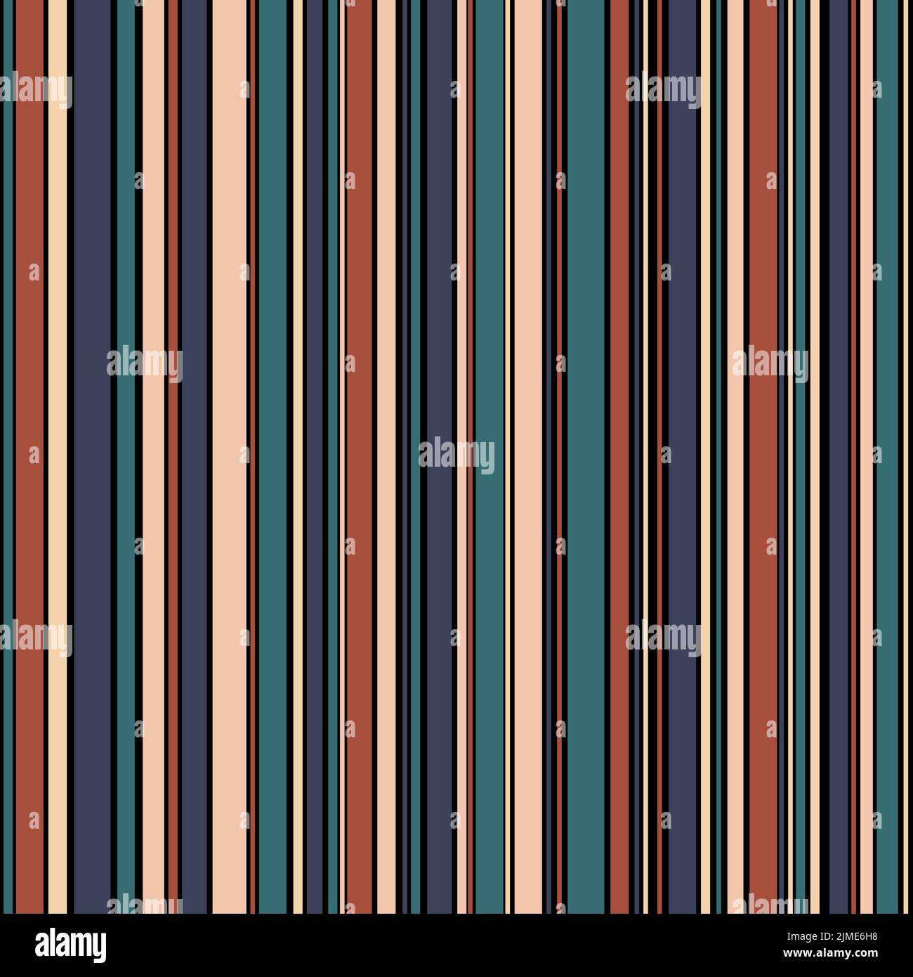 Seamless colorful vertical red, green, blue, orange stripes textured ...