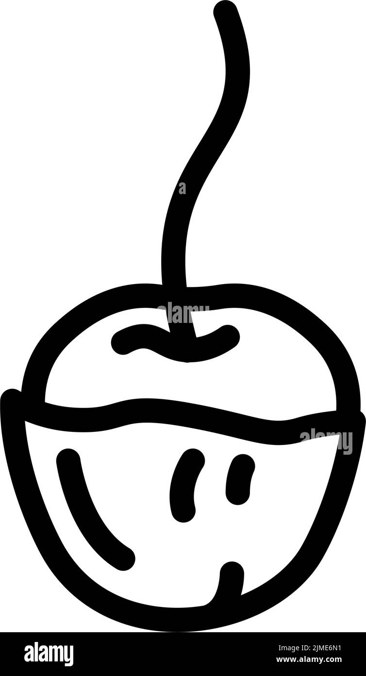 cherry in chocolate line icon vector illustration Stock Vector Image ...