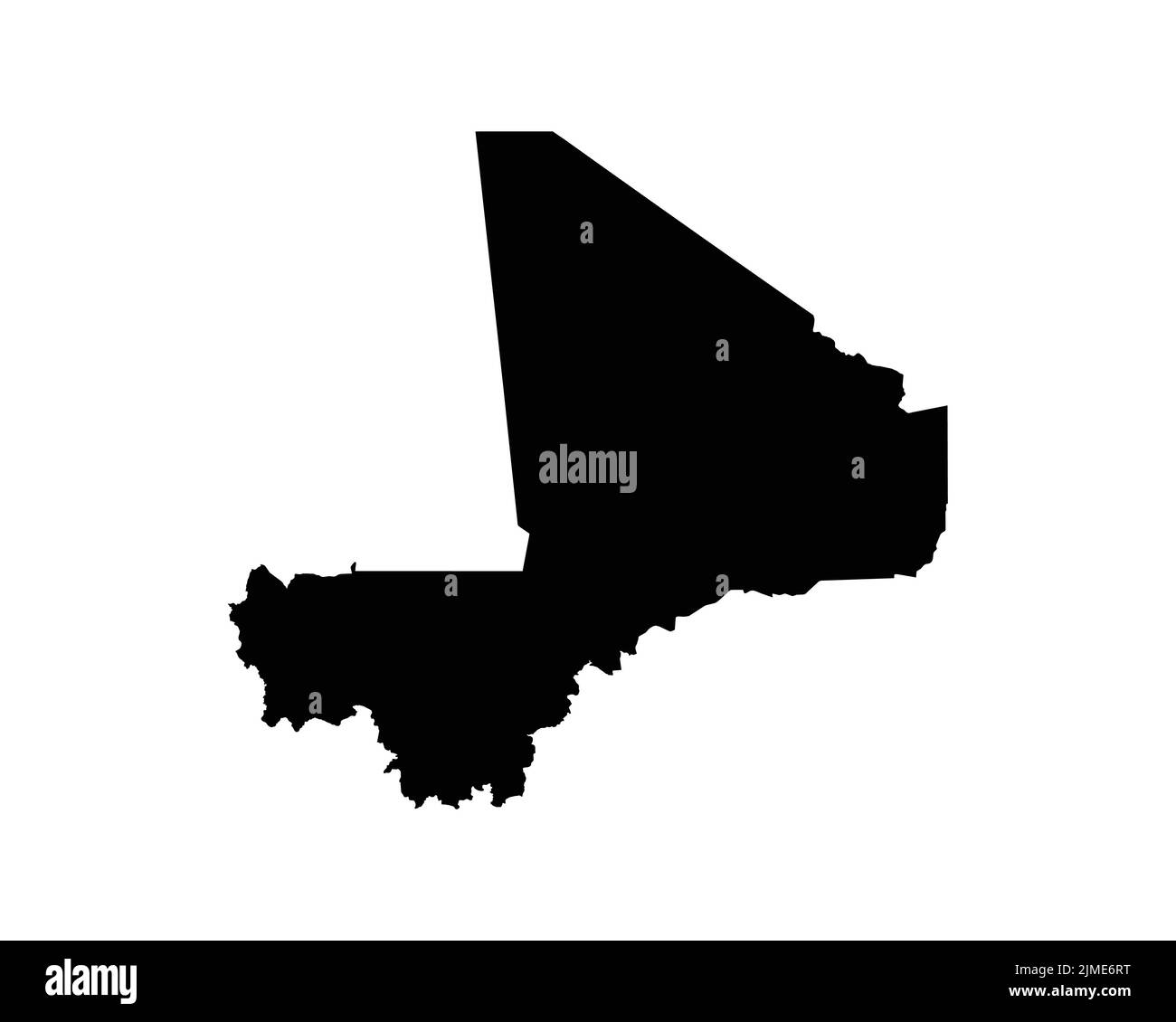 Mali Map. Malian Country Map. Black and White National Nation Outline ...