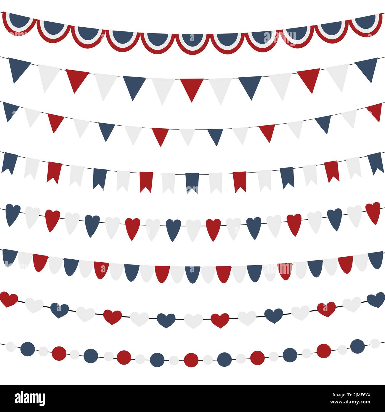Bunting flags set for independence day isolated Stock Vector Image ...