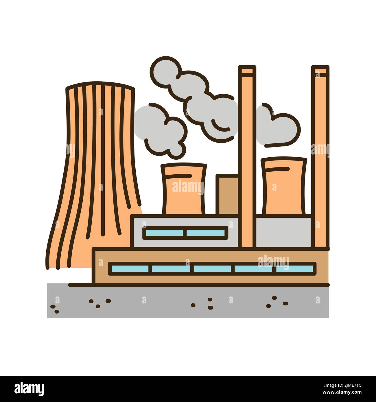 Coal factory color line Stock Vector Images - Alamy