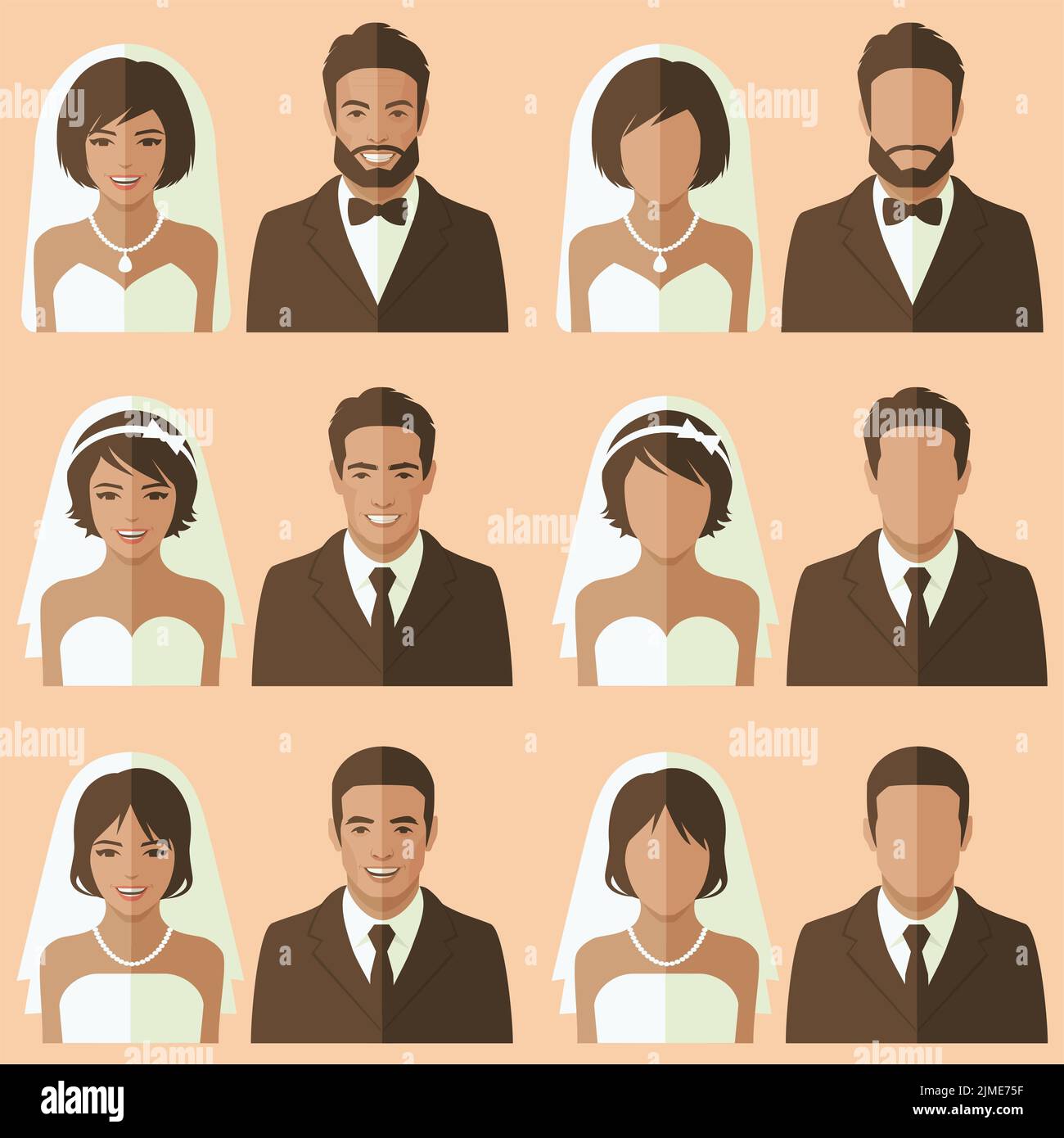 Wedding face avatar Stock Photo - Alamy