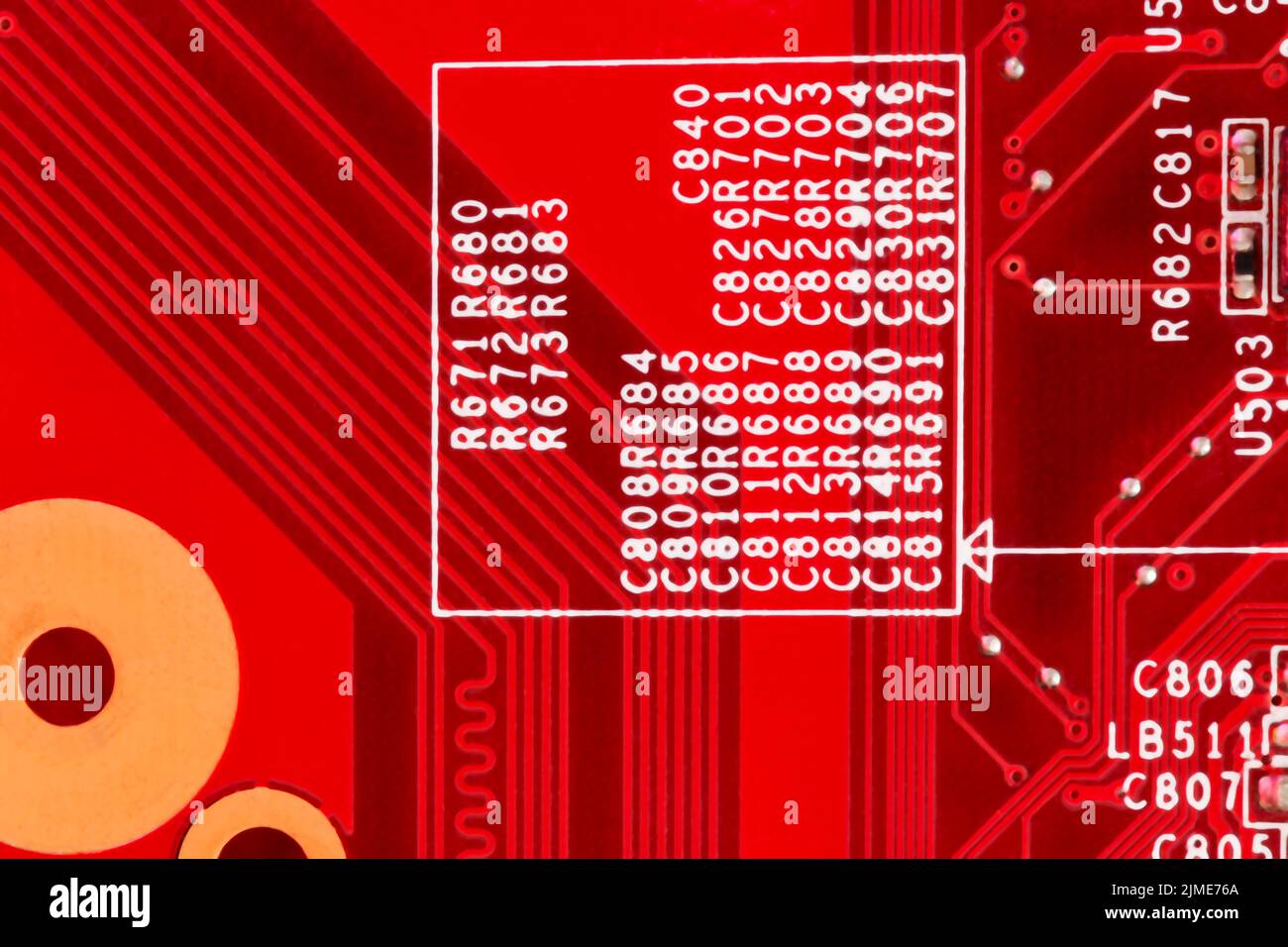 Printed circuit board red background hi-res stock photography and ...