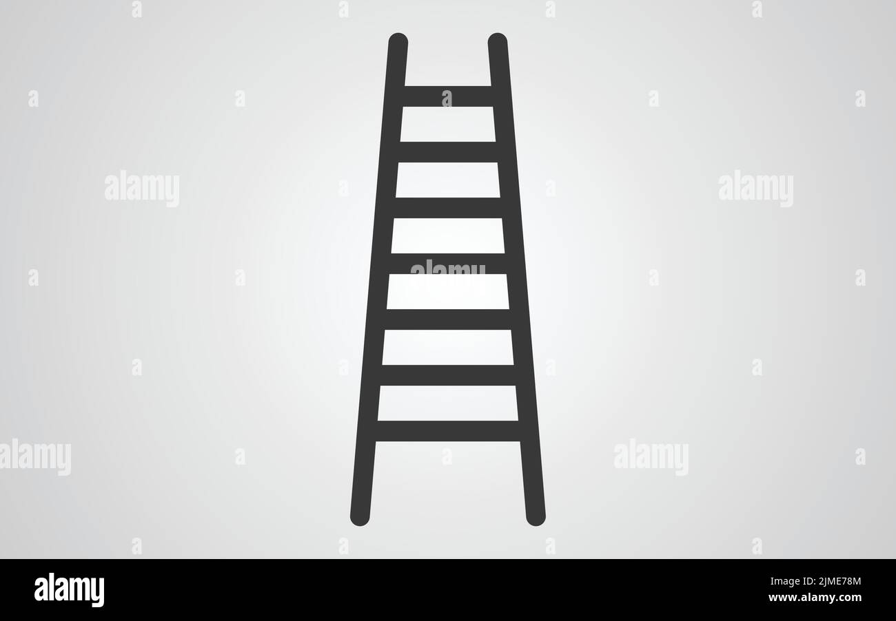 An isolated vector illustration of a ladder on a gray background Stock ...