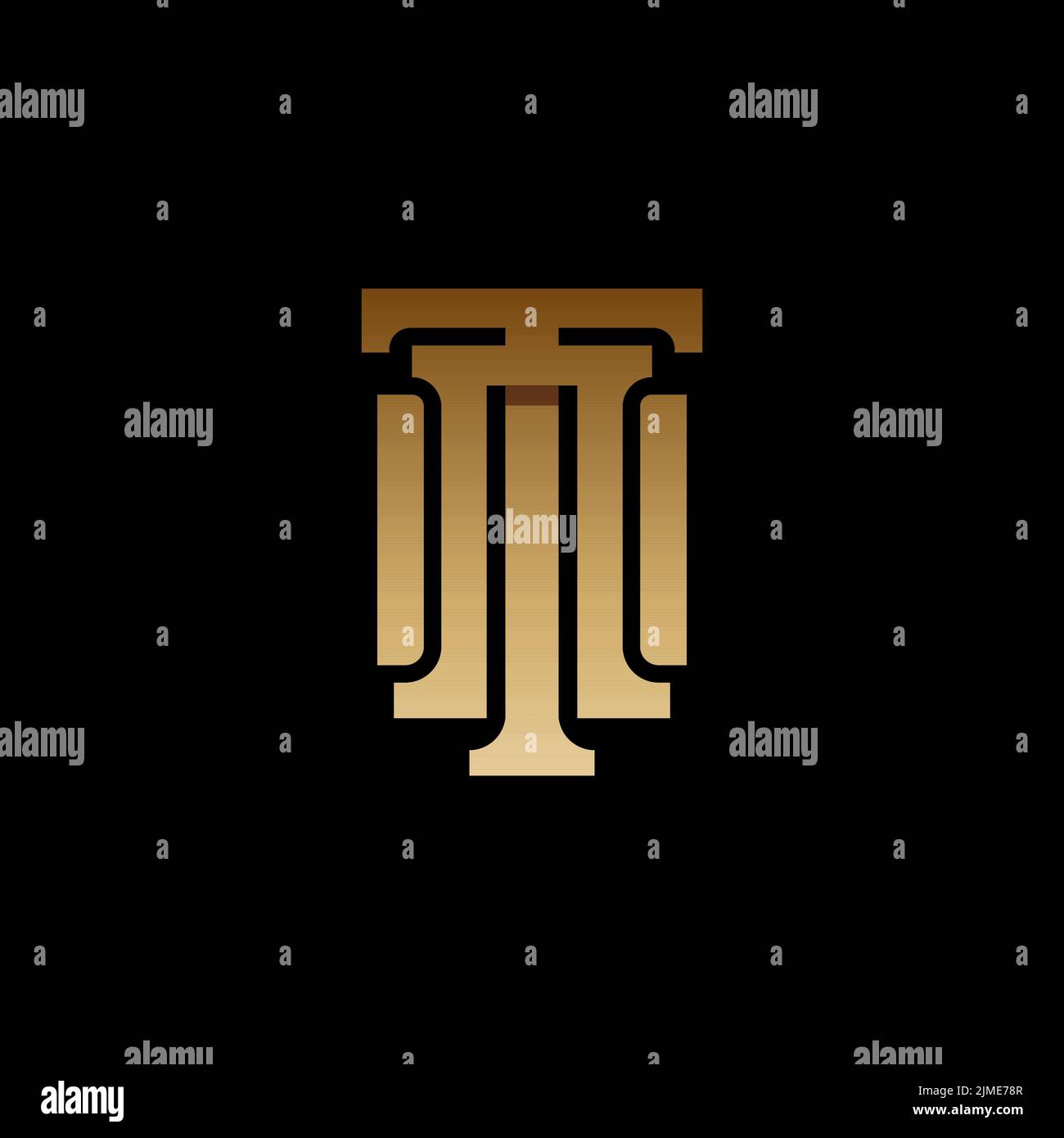 A monogram logo template vector illustration isolated on black ...