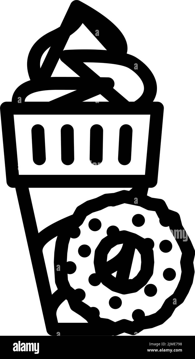 ice cream pineapple line icon vector illustration Stock Vector Image ...