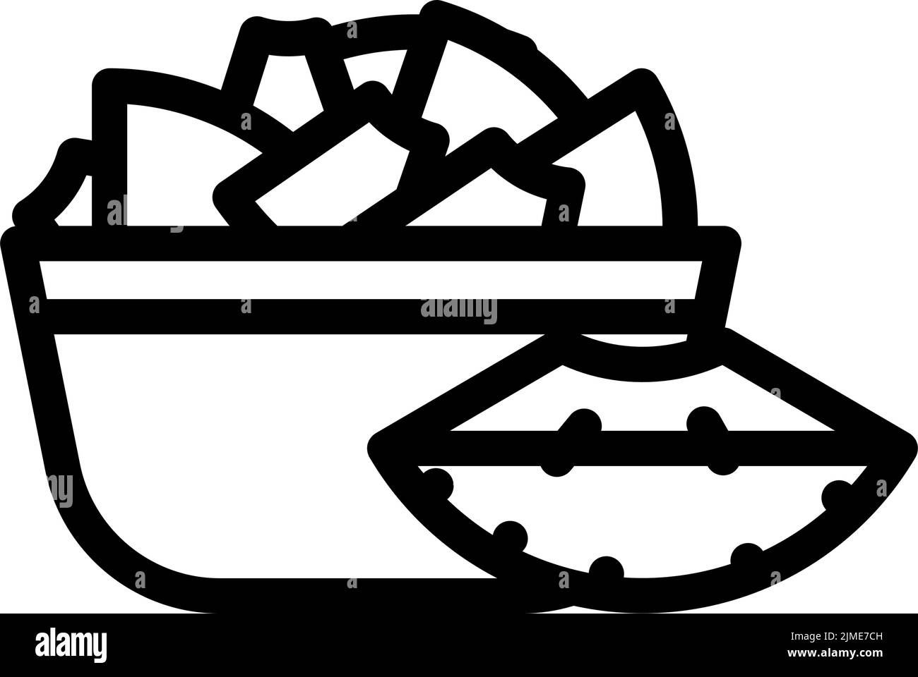 salad slices pineapple line icon vector illustration Stock Vector Image ...