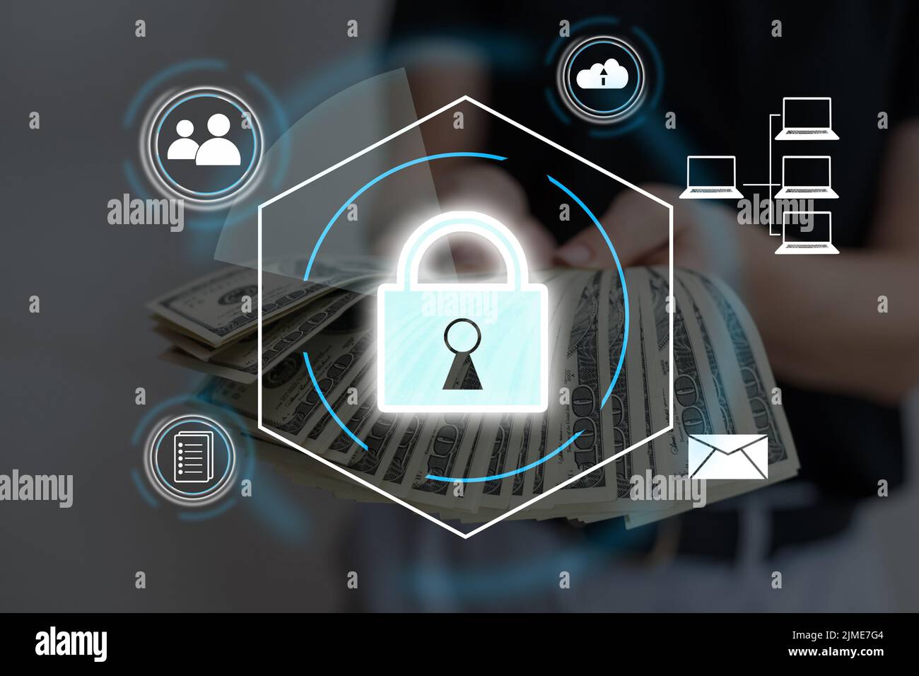 cybersecurity concept Global network security technology, business ...