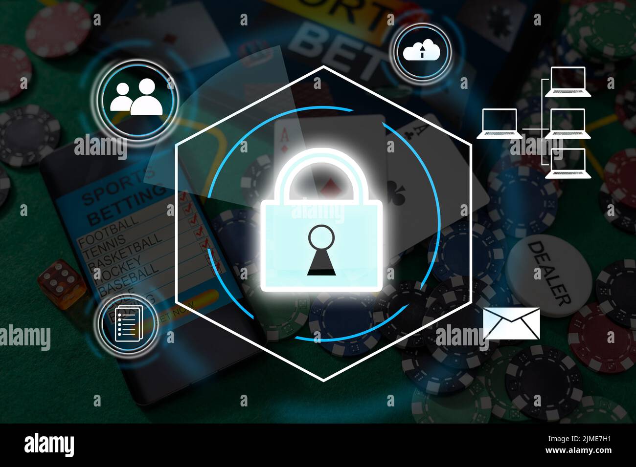 Cybersecurity and privacy concepts to protect data. Lock icon and ...
