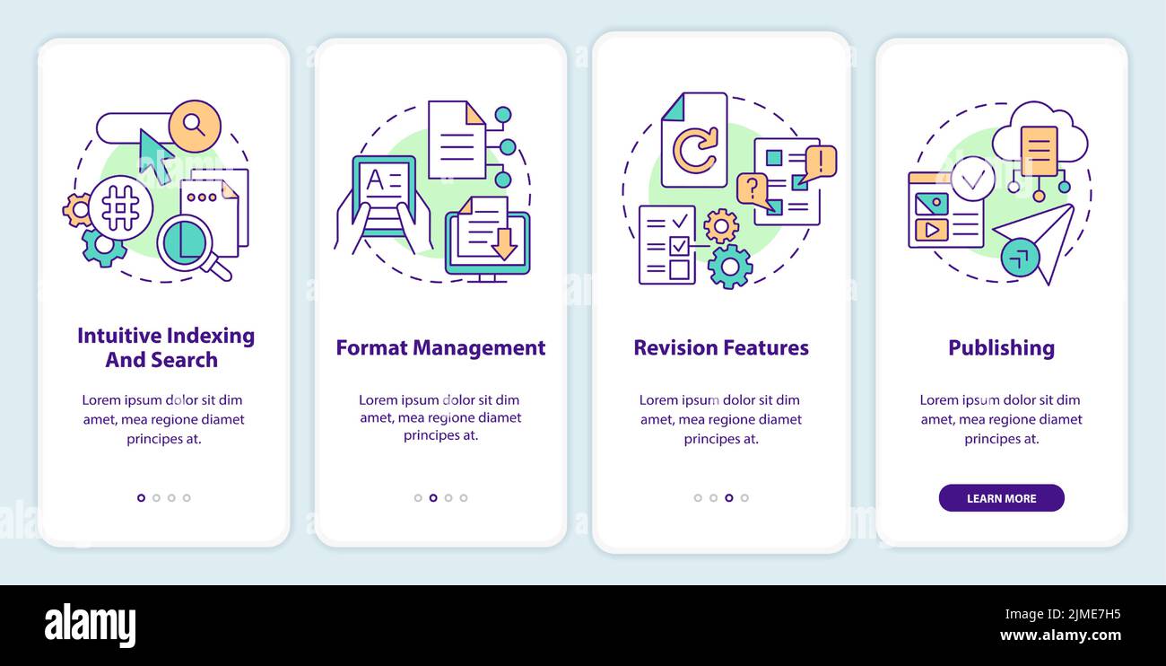 Cms Features Onboarding Mobile App Screen Stock Vector Image And Art Alamy
