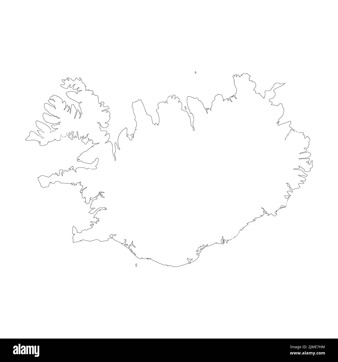 Iceland vector country map outline Stock Vector Image & Art - Alamy