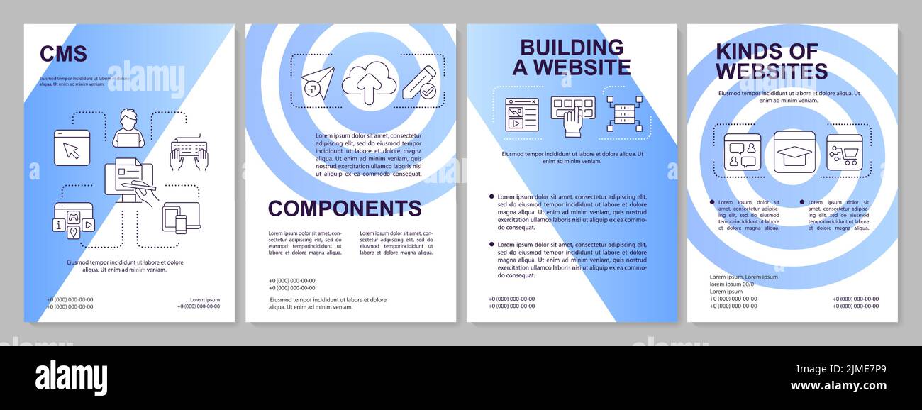 Cms Platform Blue Gradient Brochure Template Stock Vector Image And Art