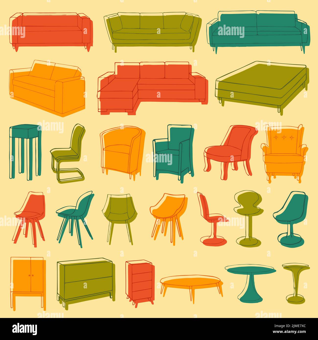 Furniture silhouette illustration hi-res stock photography and images ...