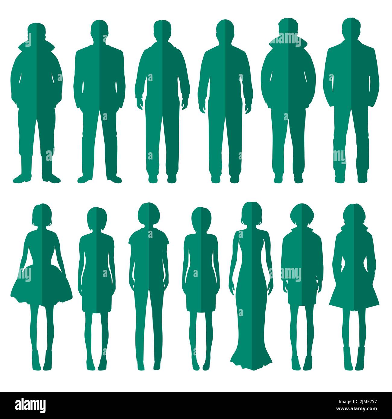 Standing people silhouettes Stock Photo - Alamy