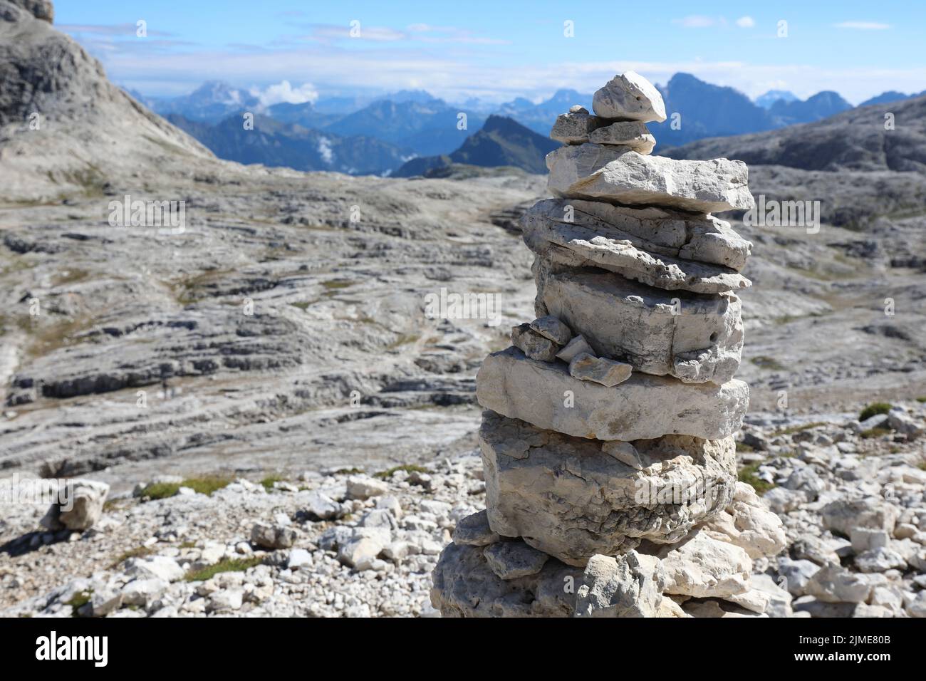 heap of stones called CAIRN or little man which serves to indicate the ...