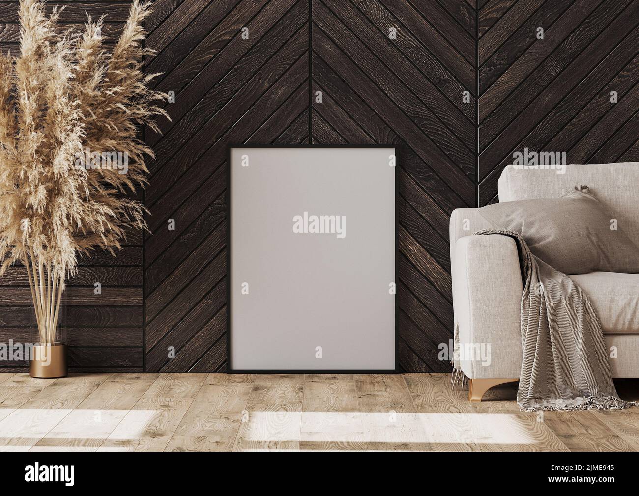 Mockup frame on floor hi-res stock photography and images - Alamy