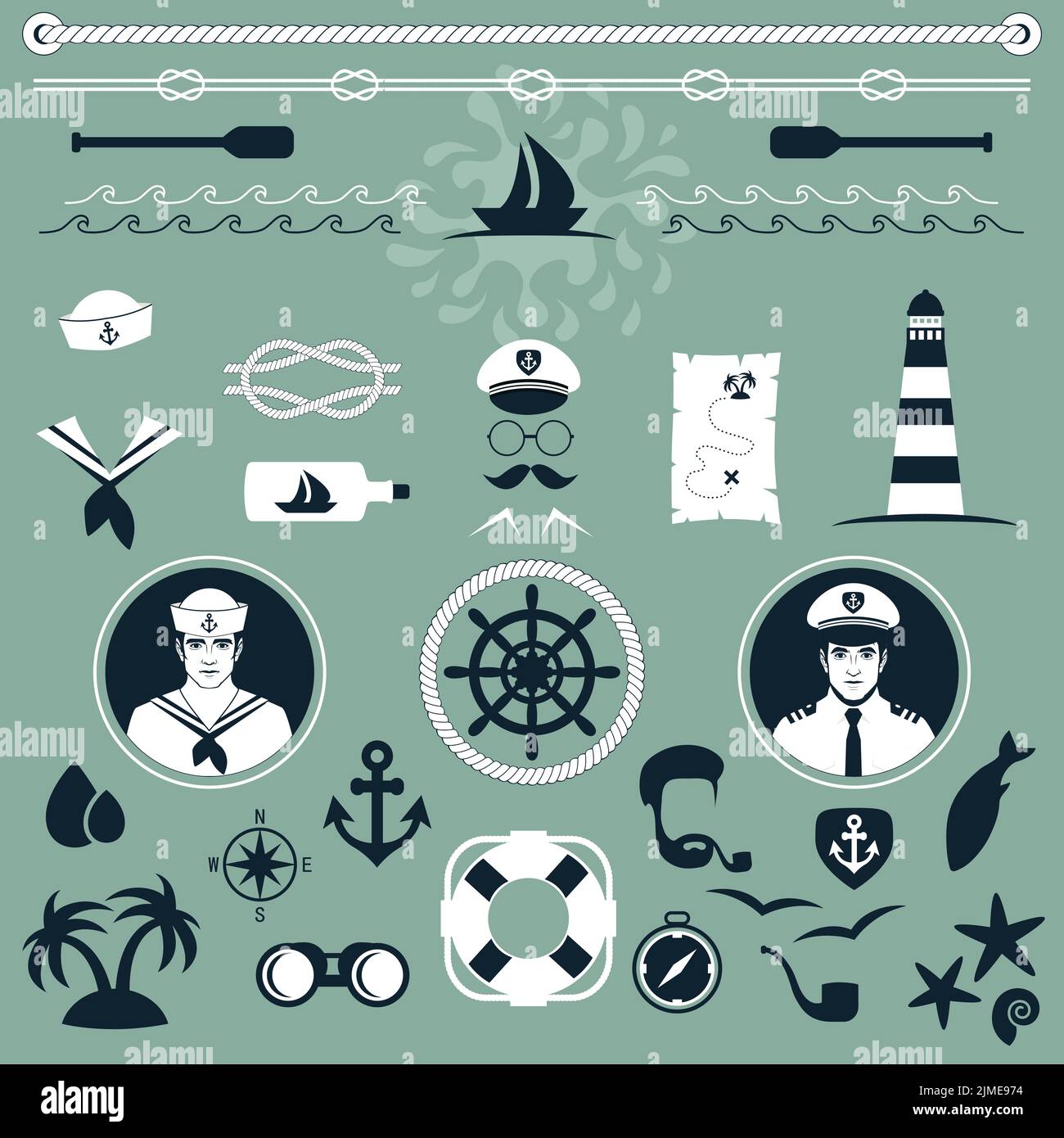 Nautical icon collection hi-res stock photography and images - Alamy