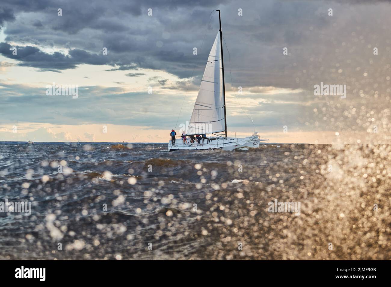 Big waves storm boat hi-res stock photography and images - Alamy