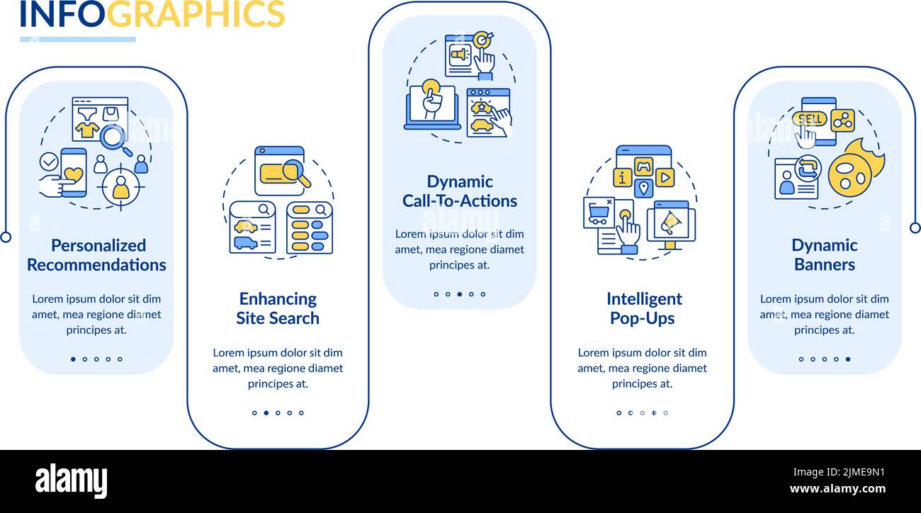 Examples of dynamic content rectangle infographic template Stock Vector ...