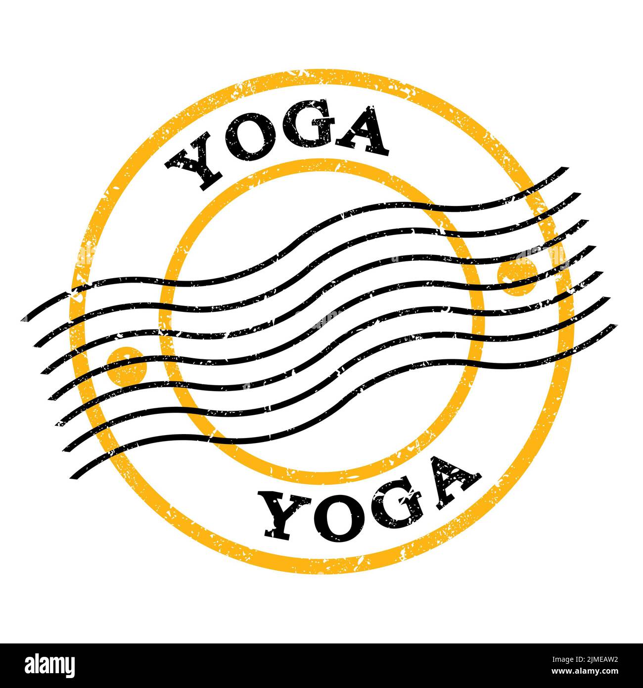 YOGA, text written on yellow-black grungy postal stamp Stock Photo - Alamy