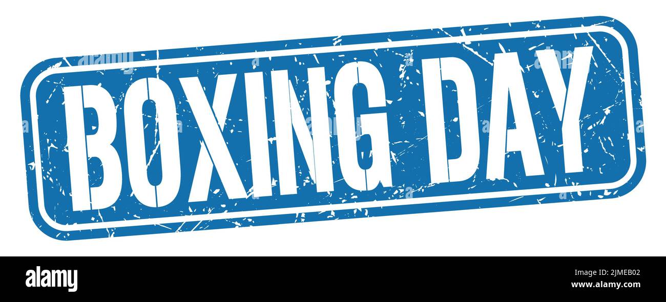BOXING DAY text written on blue grungy stamp sign Stock Photo - Alamy