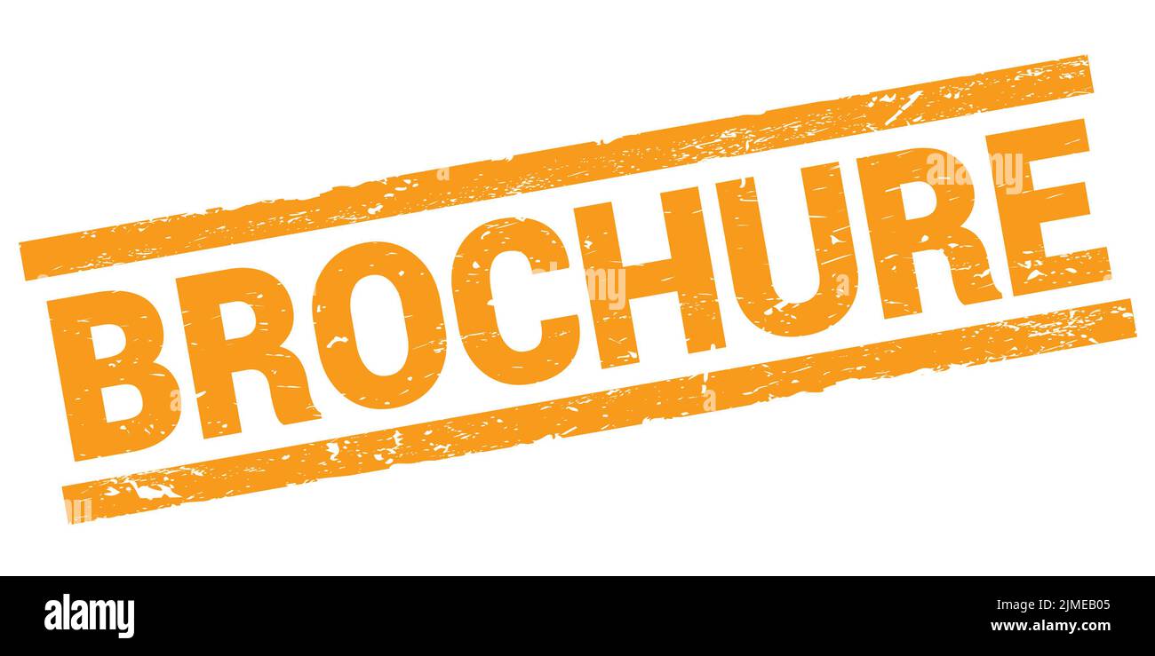 BROCHURE text written on orange rectangle stamp sign Stock Photo - Alamy