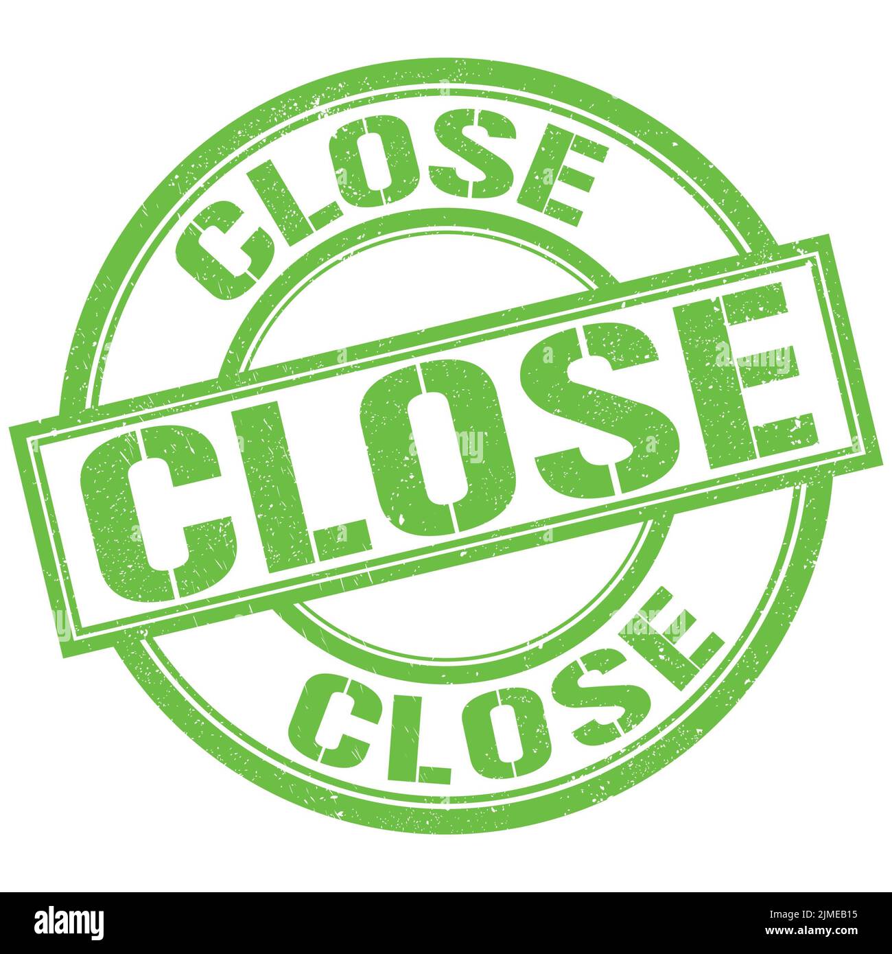 CLOSE text written on green round stamp sign Stock Photo - Alamy